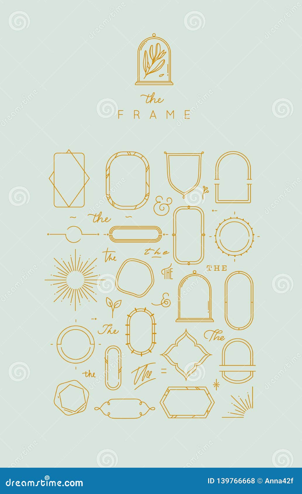 Modern Frames and Elements Turquoise Stock Vector - Illustration of ...