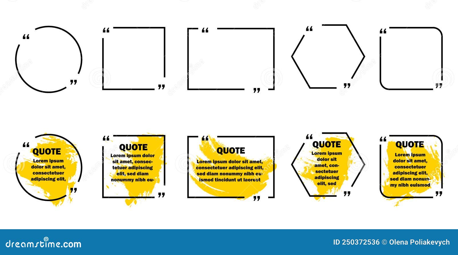 Modern Frames Quotes. Modern Cartoon Template. Dialog, Chat Speech ...