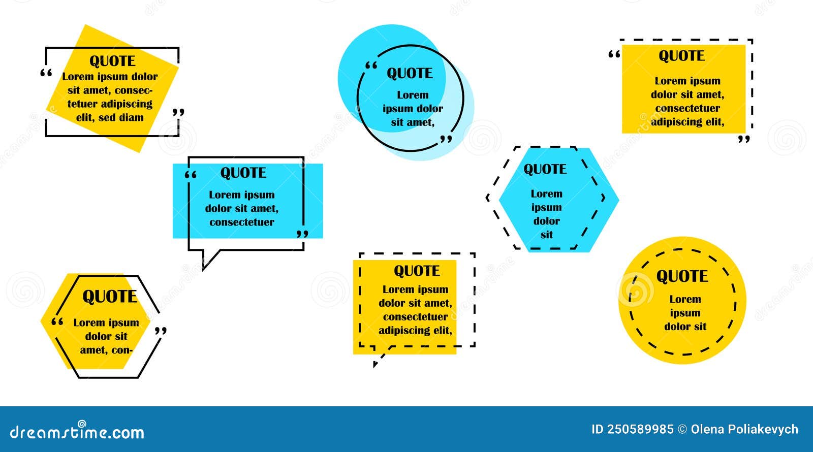 Modern Frames Quotes. Modern Cartoon Template. Dialog, Chat Speech ...