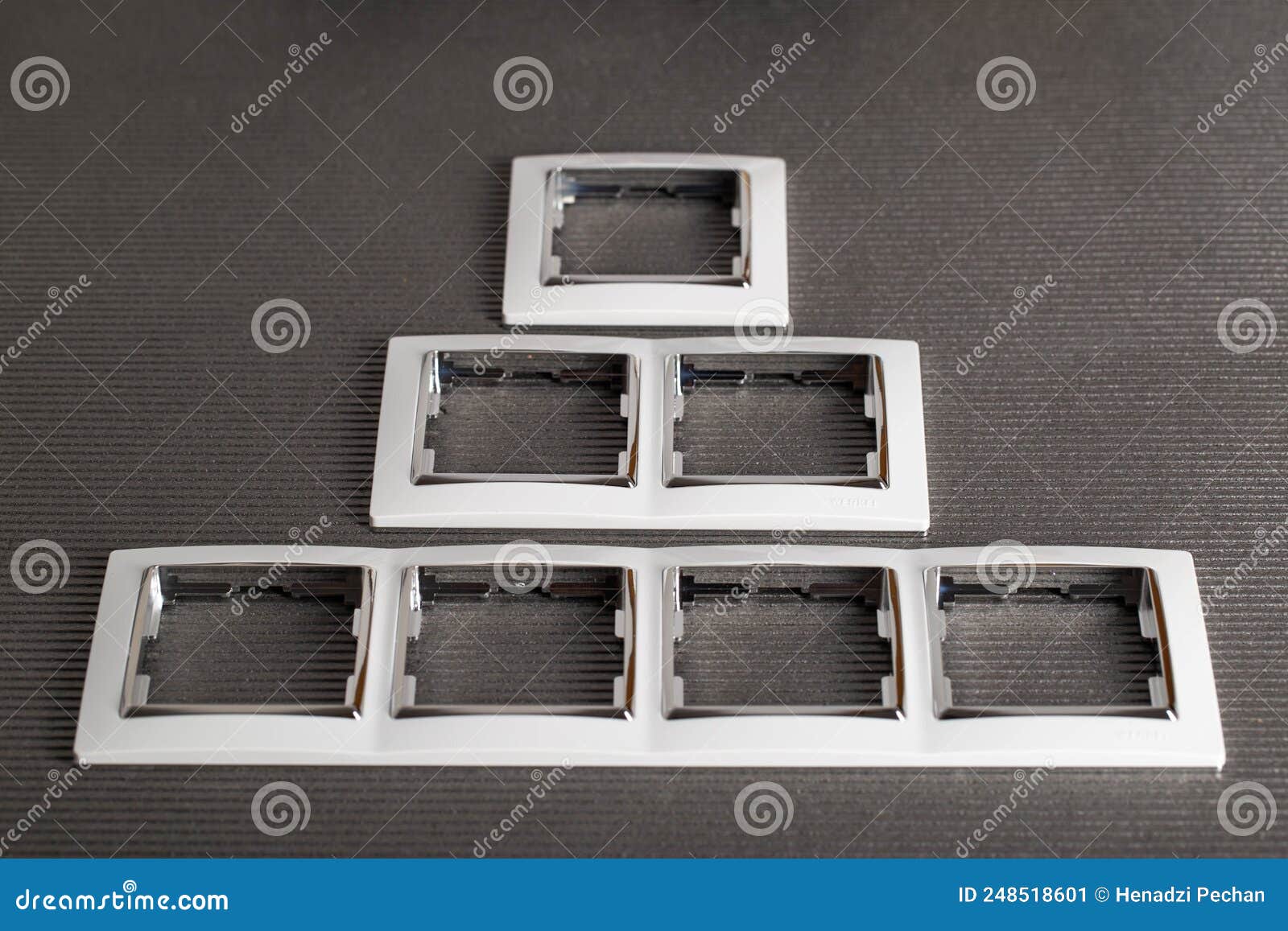 Modern Frames for Sockets on a Gray Background, Close-up Stock Image ...