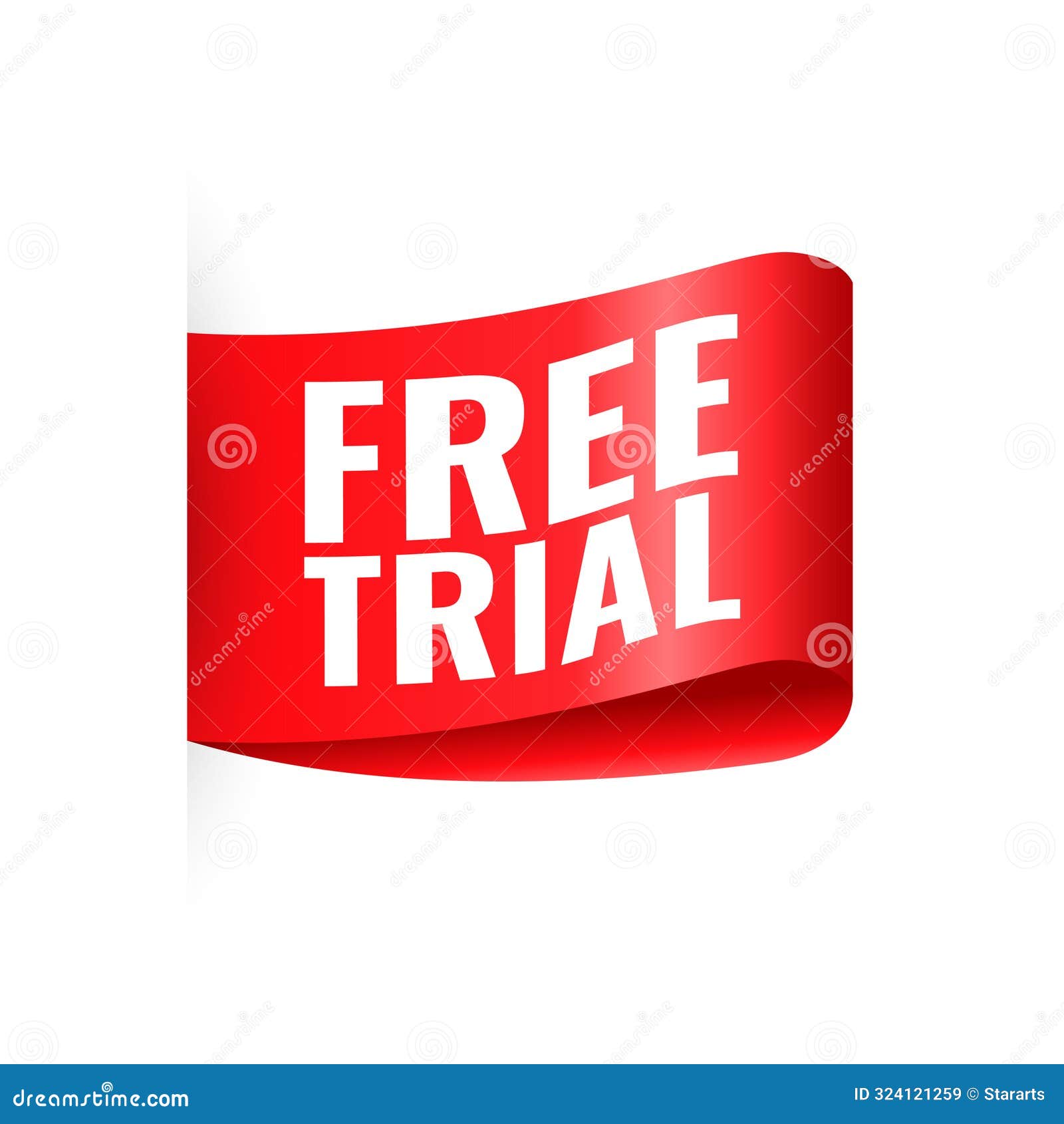 Modern Free Trial Offer Background in Ribbon Style Stock Illustration ...