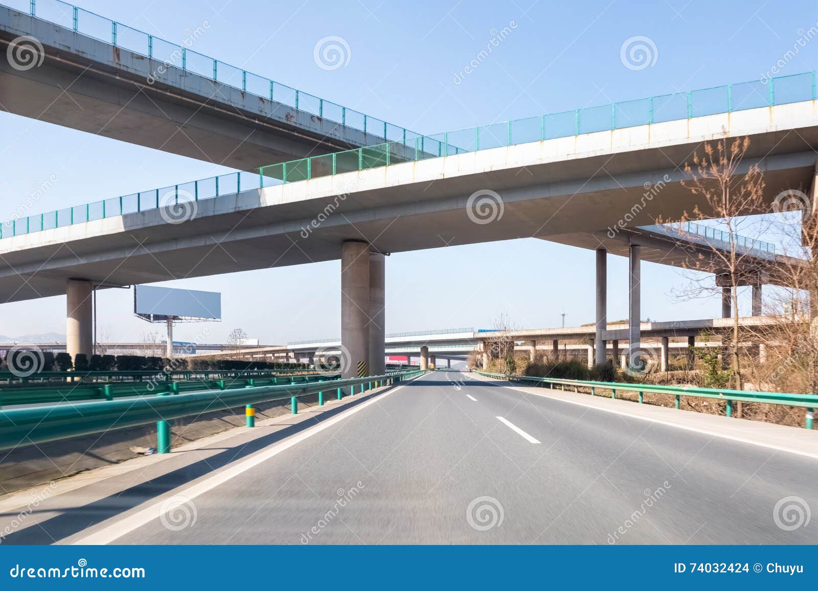 Modern Freeways with Highway Overpass Stock Photo - Image of view ...