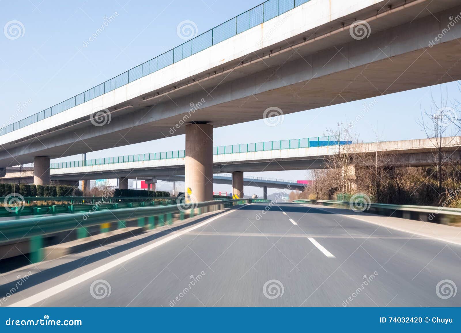Modern Freeways with Overpass Stock Photo - Image of cross, travel ...