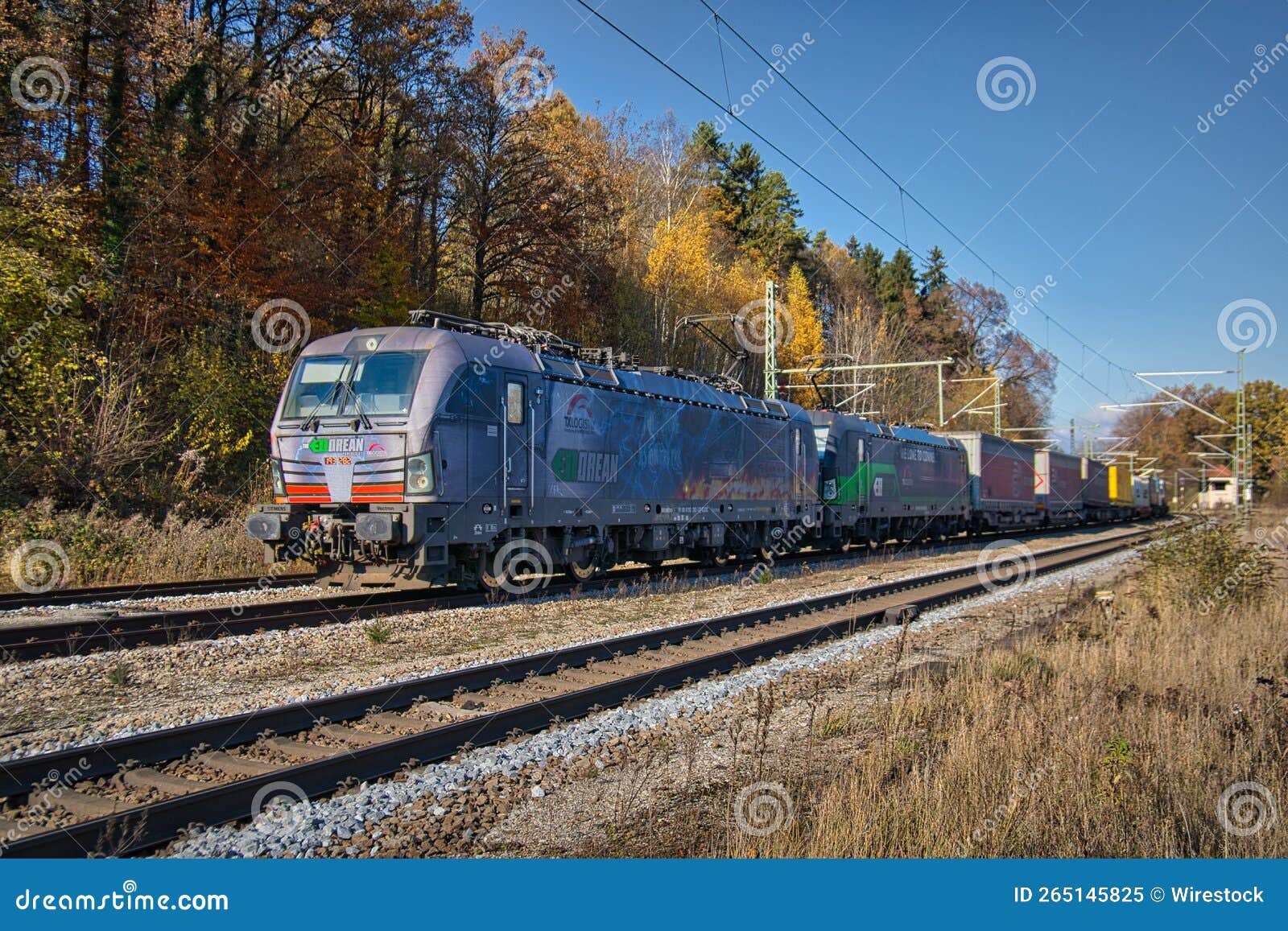 Modern Freight Train Passing through Assling Editorial Image - Image of ...