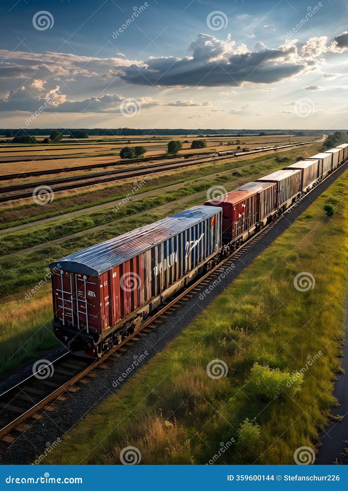 Modern Freight Train with Reflective Metallic Surfaces Stock ...