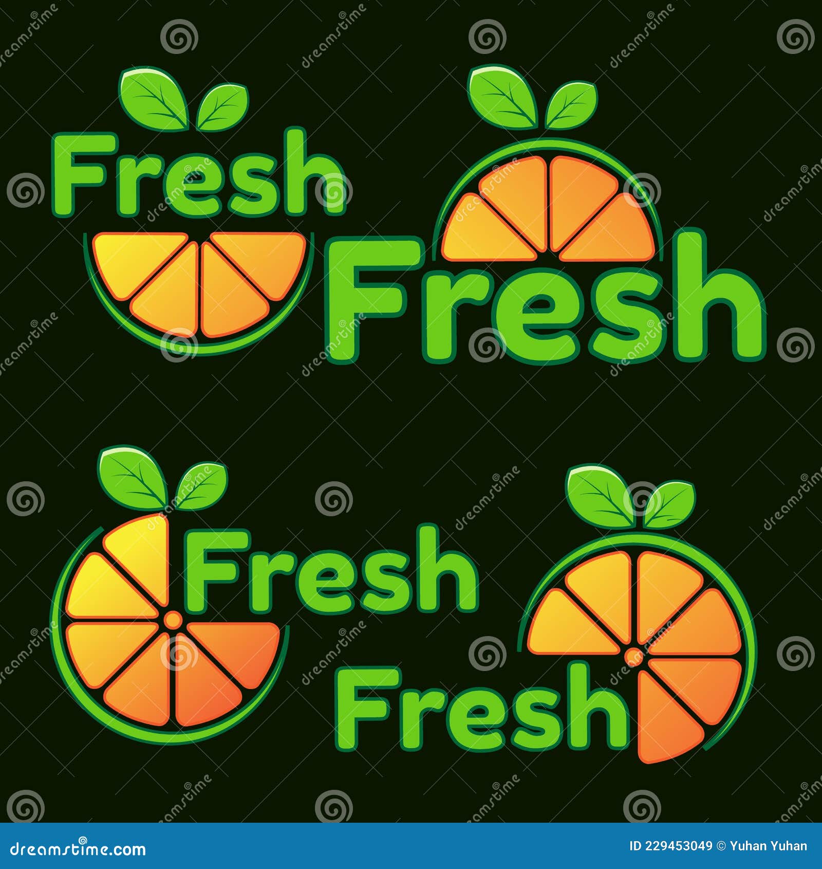 Modern fresh orange logo stock vector. Illustration of green - 229453049