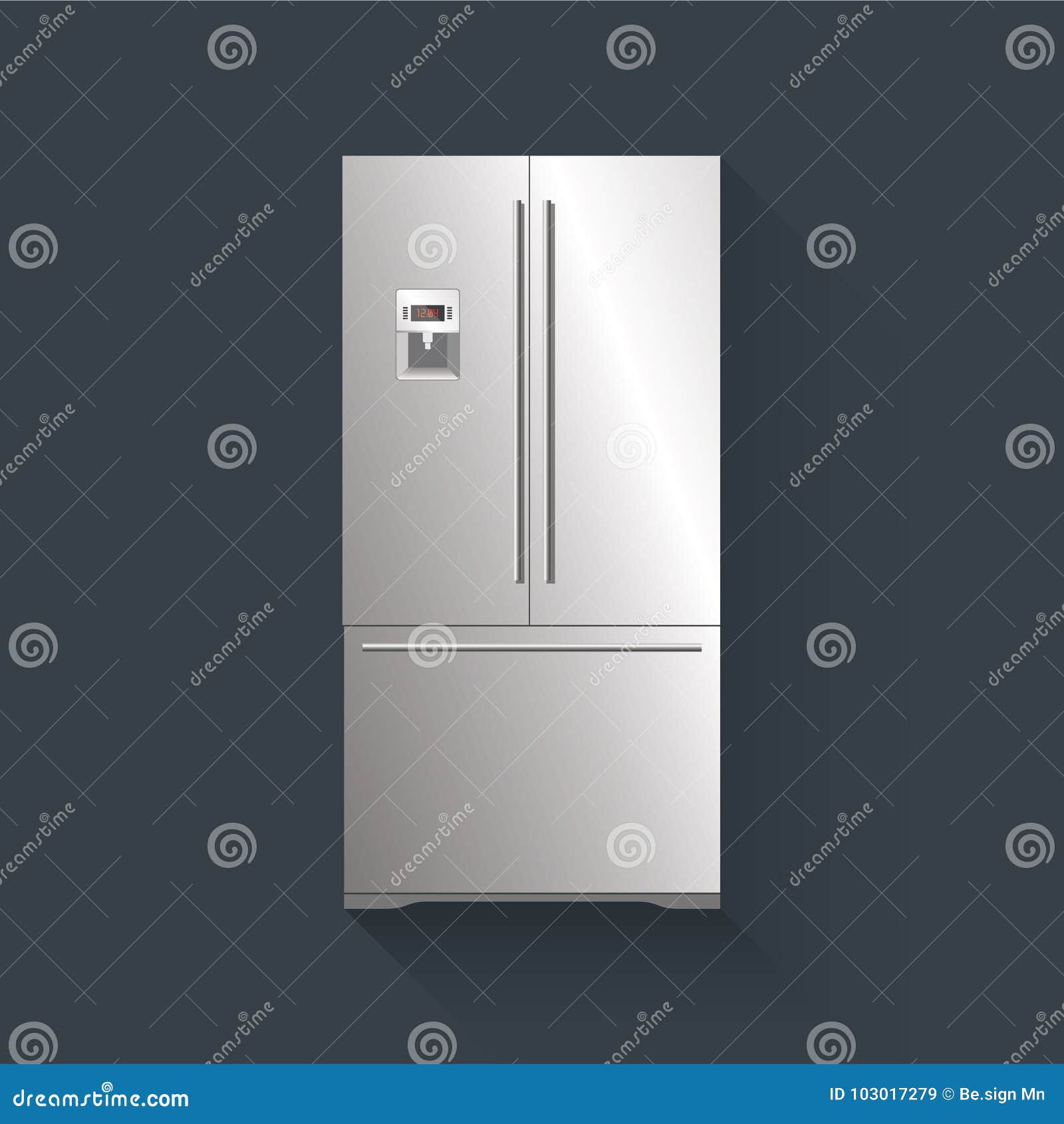 Modern Fridge. Flat Design. Vector Illustration. Stock Illustration ...