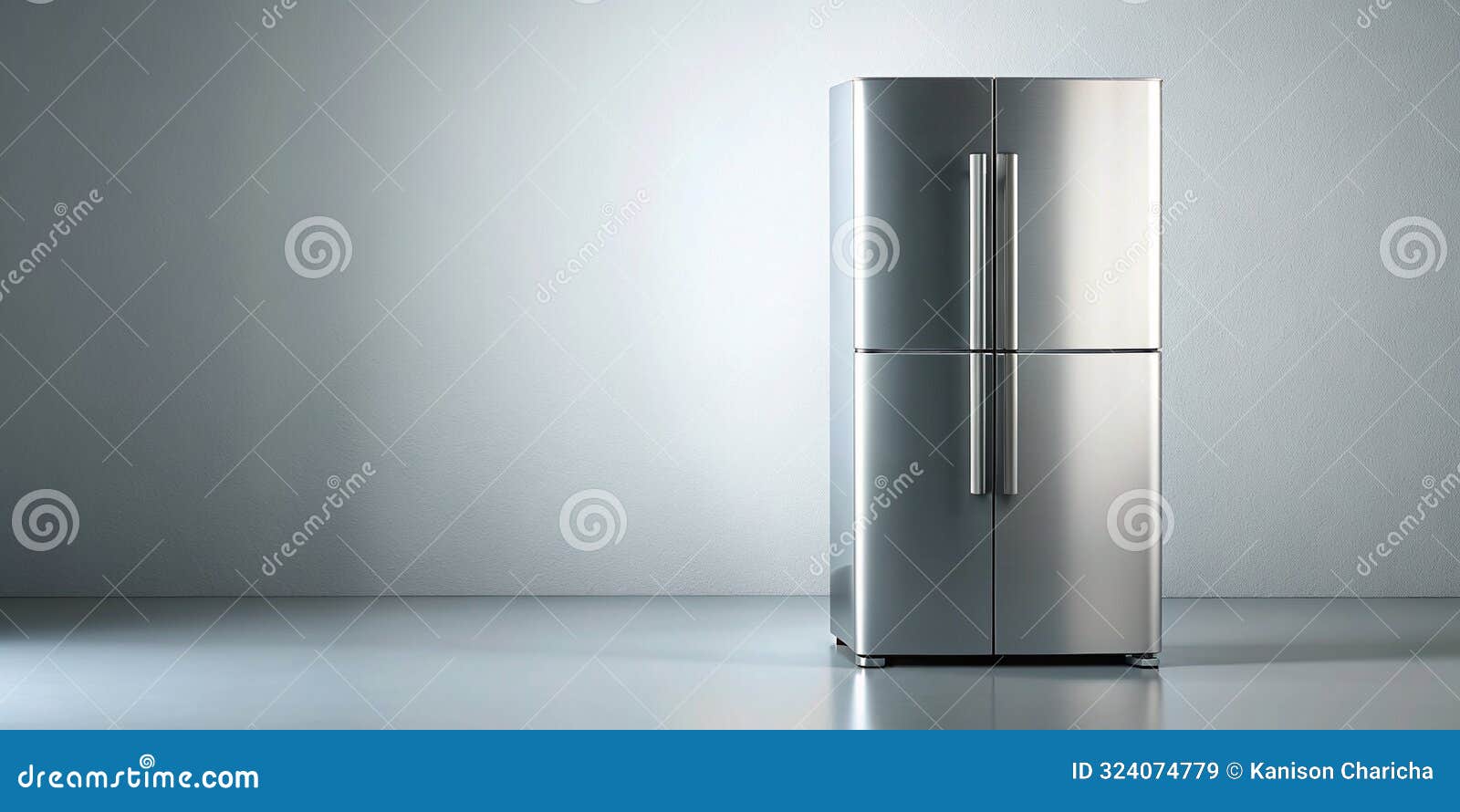 Modern Fridge Isolated on Light Background Generative AI Stock ...