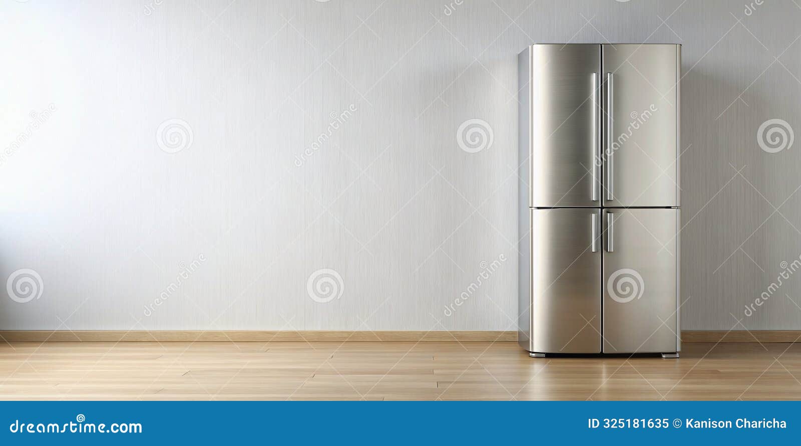 Modern Fridge Isolated on Light Background Generative by AI Stock ...
