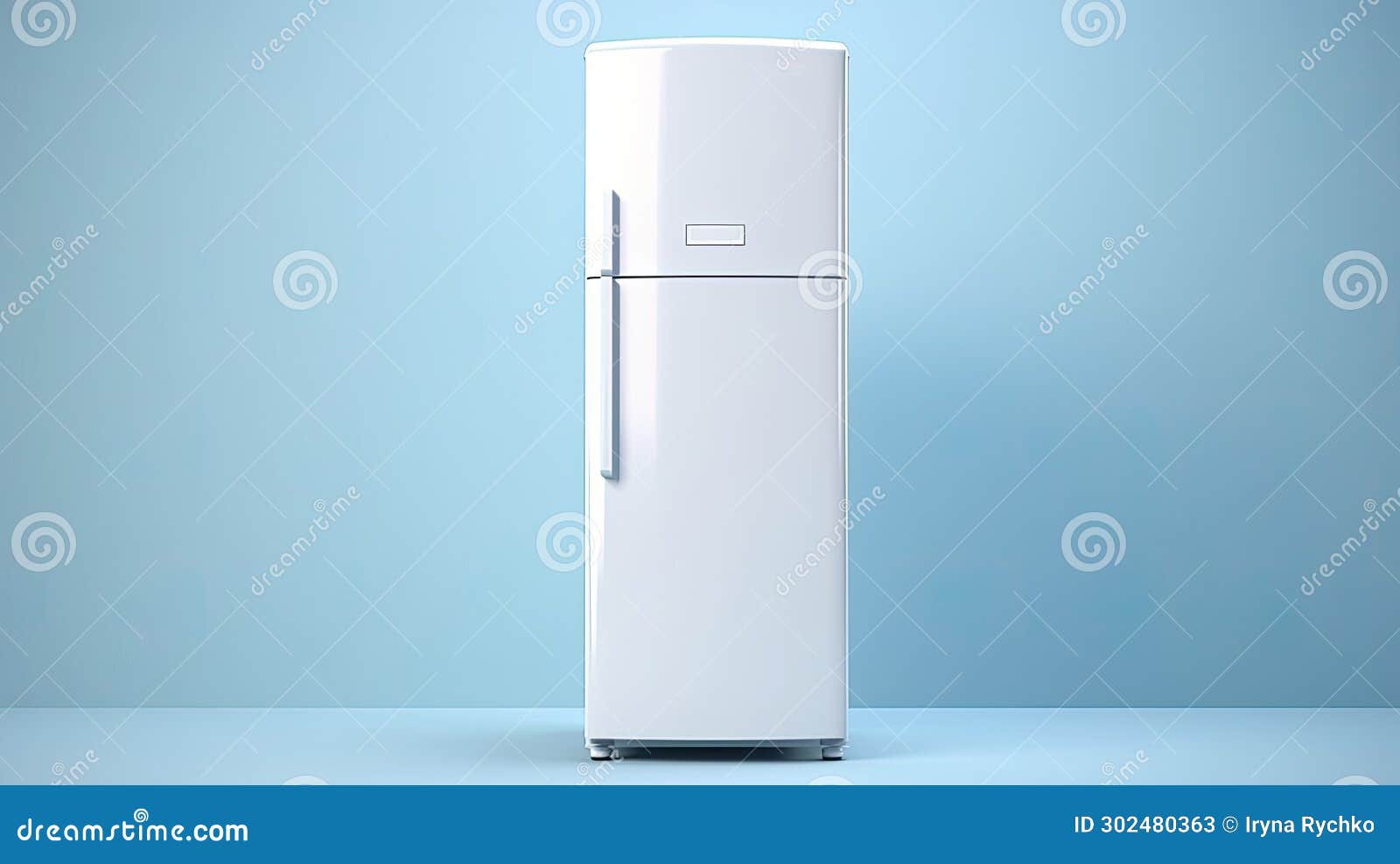 Modern Fridge Isolated on Light Blue Background Stock Image - Image of ...