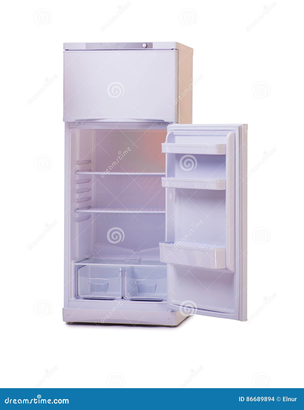 The Modern Fridge Isolated on White Background Stock Photo - Image of ...