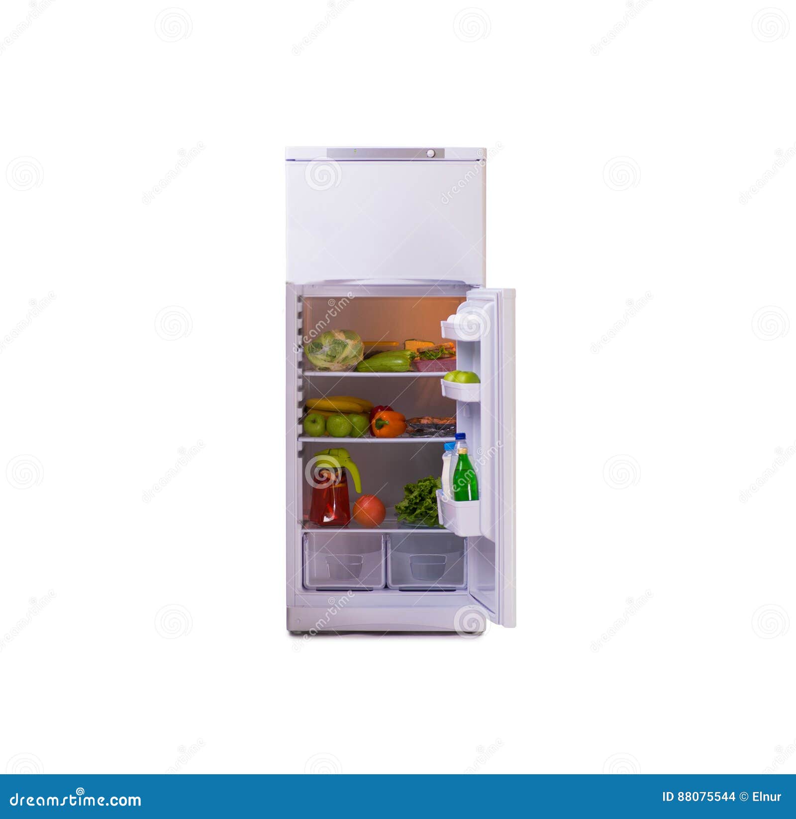 The Modern Fridge Isolated on White Background Stock Photo - Image of ...