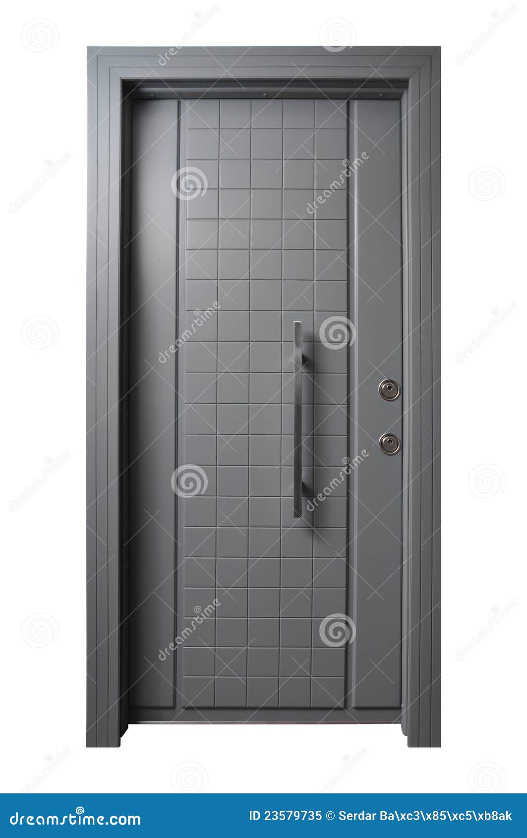 Modern front door stock image. Image of chrome, enter - 23579735