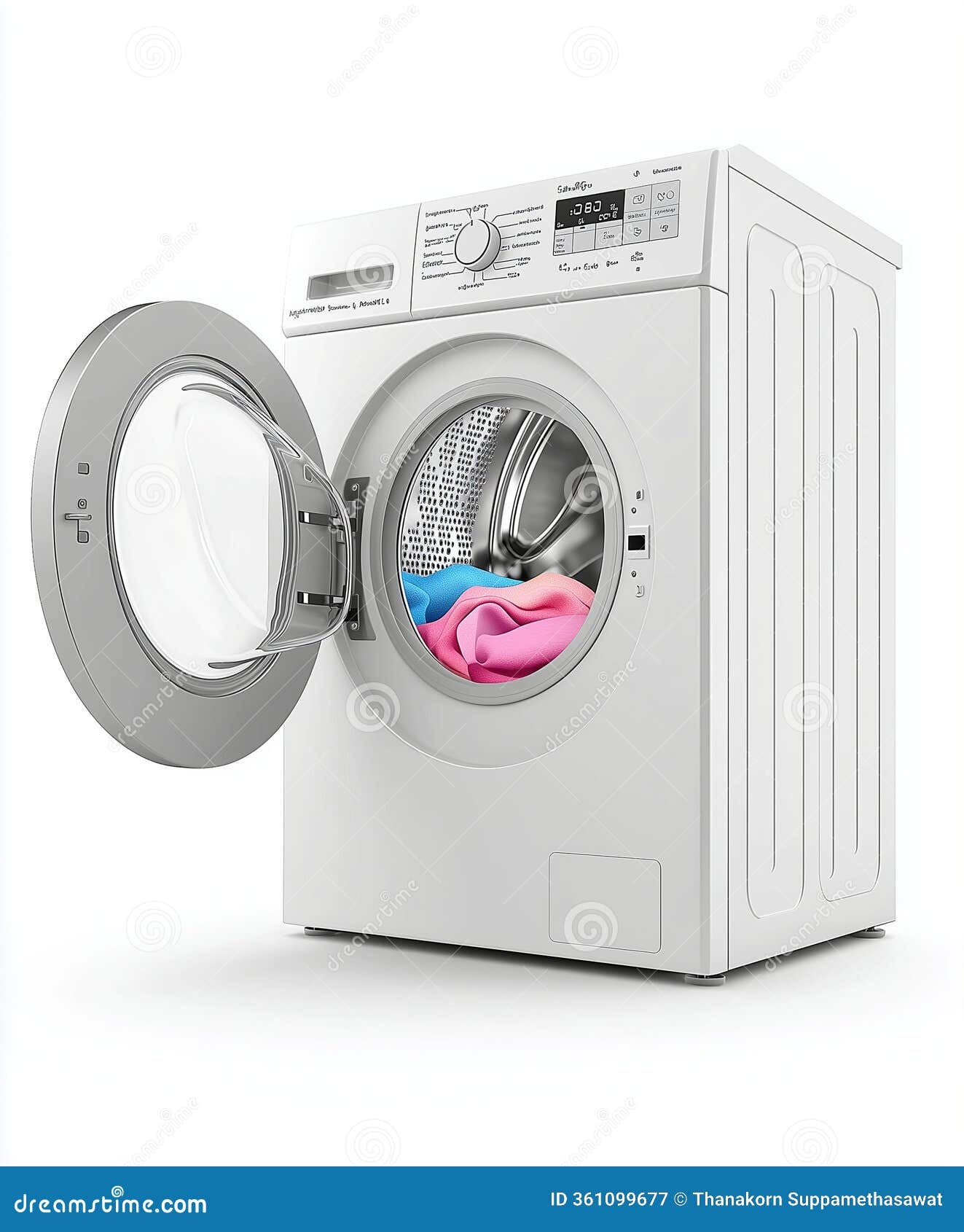 Modern Front Loading Washing Machine with Open Door, Showcasing ...