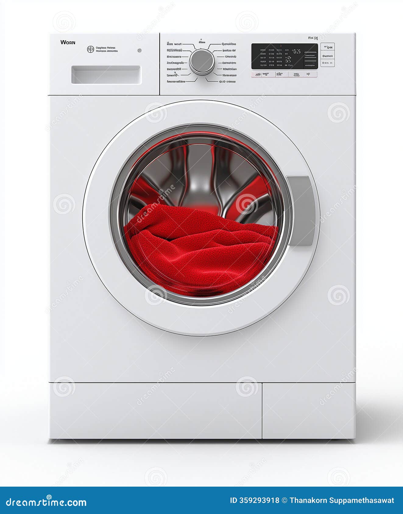 Modern Front Loading Washing Machine with Transparent Door, Showcasing ...
