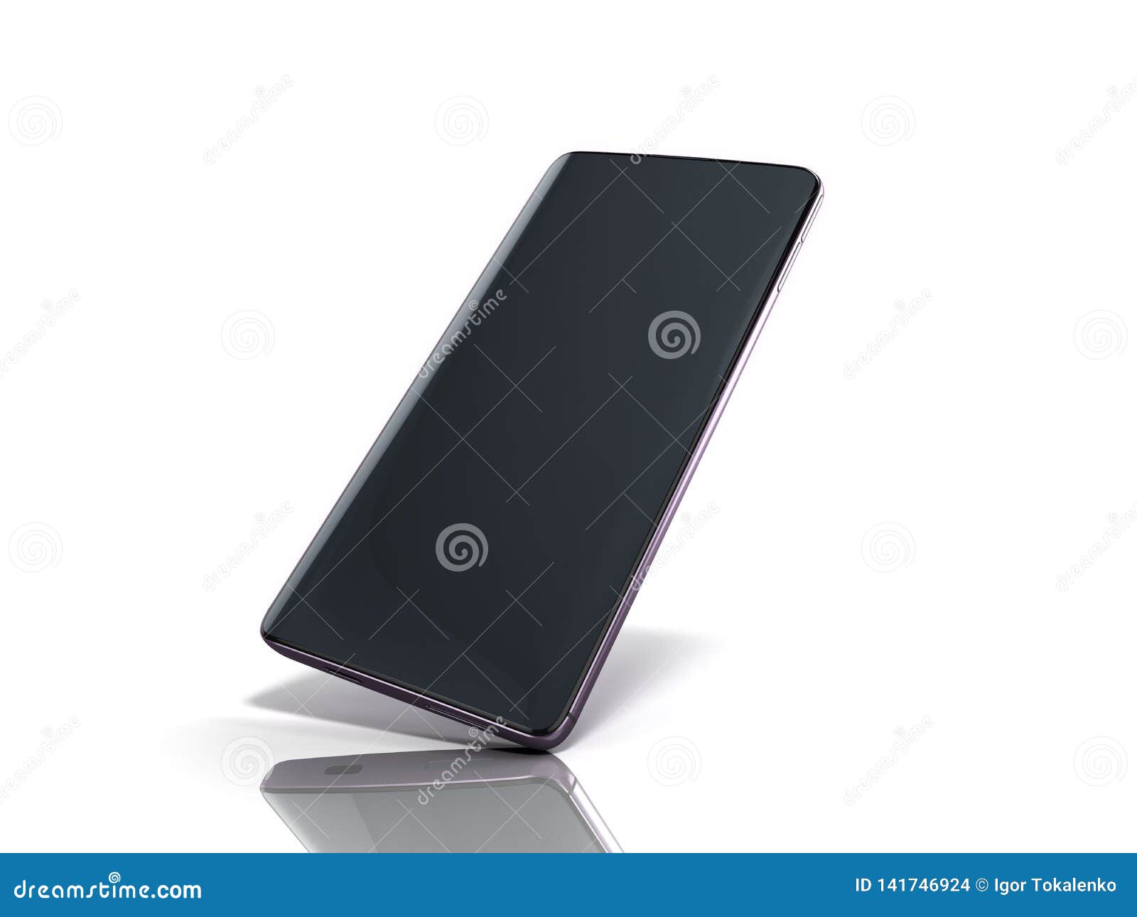 Modern Full Screen Smart Phone 3d Render on White Stock Illustration ...