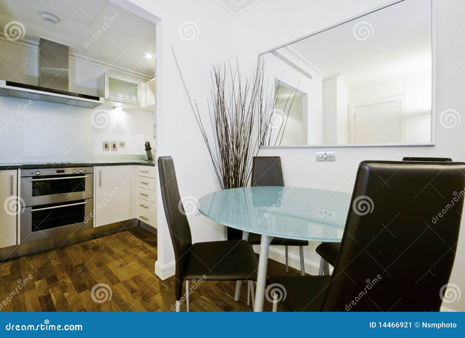 Modern Fully Fitted Kitchen with a Dining Corner Stock Image - Image of ...