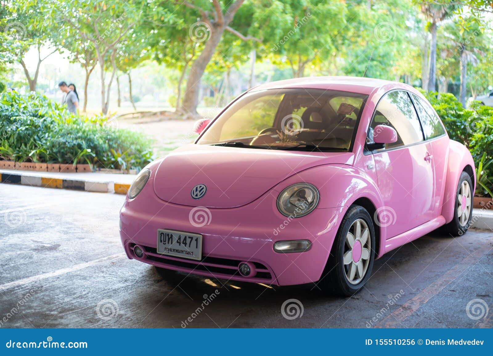 Modern Fun Pink Small Car. Photo of a Modern Funky Pink Car Parked ...