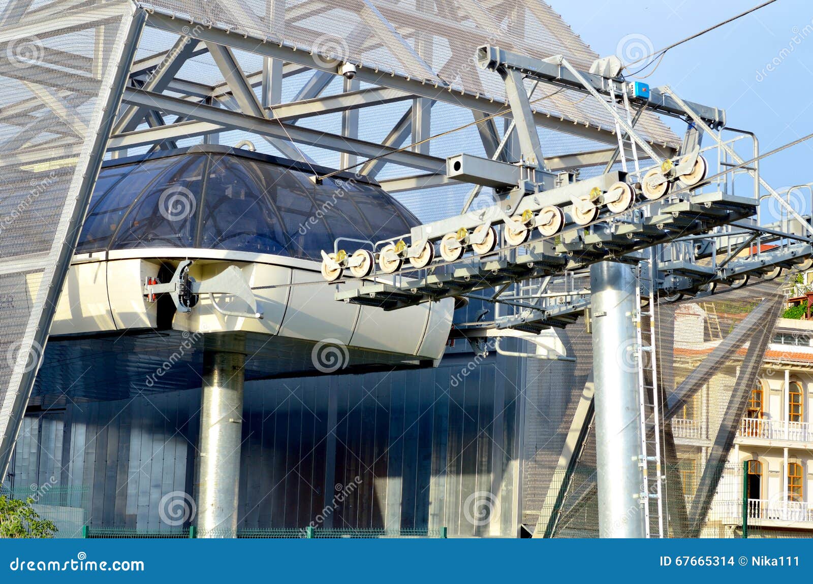 Modern Funicular in Tbilisi City. Stock Photo - Image of steel, aerial ...