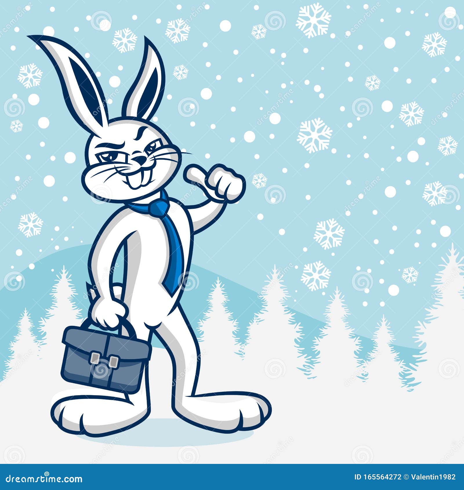 Modern Funny Office Rabbit. Vector Illustration Stock Vector ...