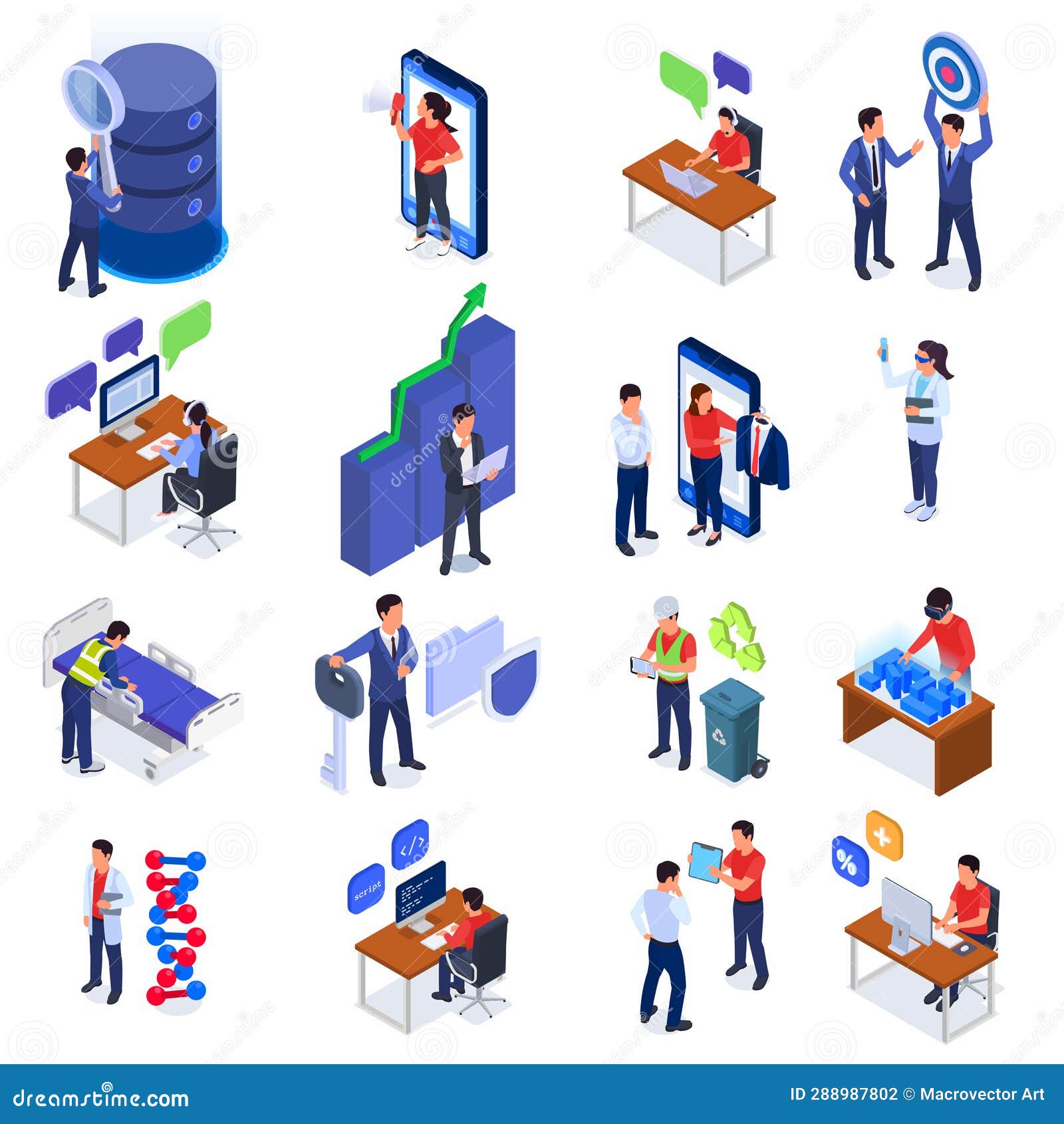 Modern Future Professions Set Stock Vector - Illustration of occupation ...