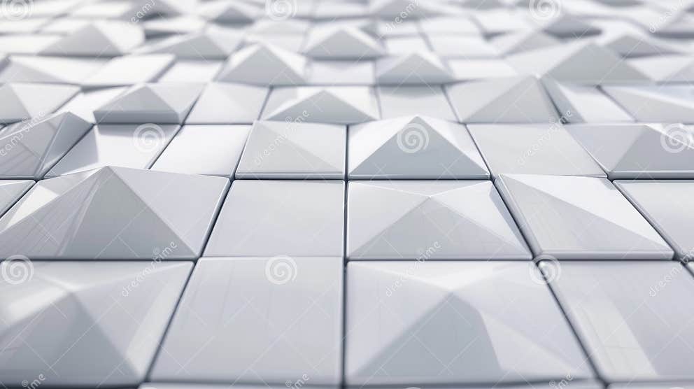 Modern Futuristic Background with 3d Blocks on White Triangular Tiles ...