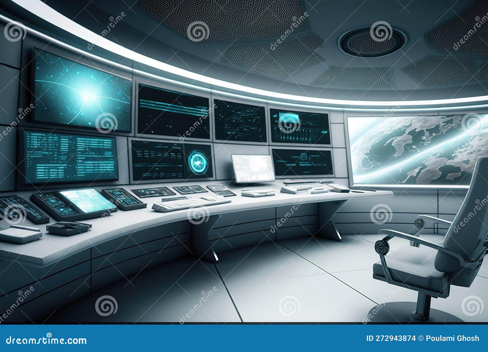 Futuristic Command Center with an Empty, Elegant Background, Generative ... Futuristic Command Center with an Empty, Elegant Background, Generative ...