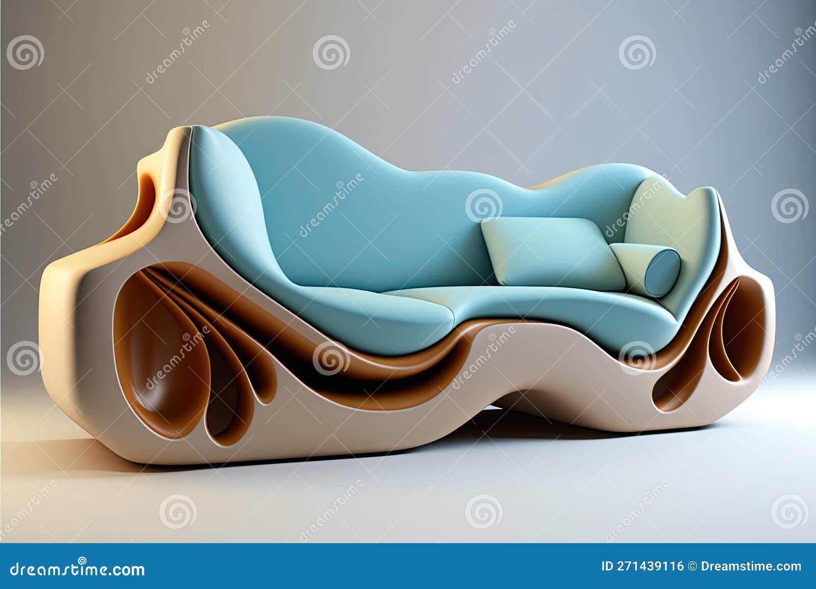 Modern Futuristic Couch Design, with Fluid Shapes, Generative Ai Stock ...