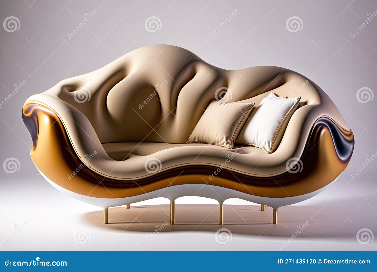 Modern Futuristic Couch Design, with Fluid Shapes, Generative Ai Stock ...