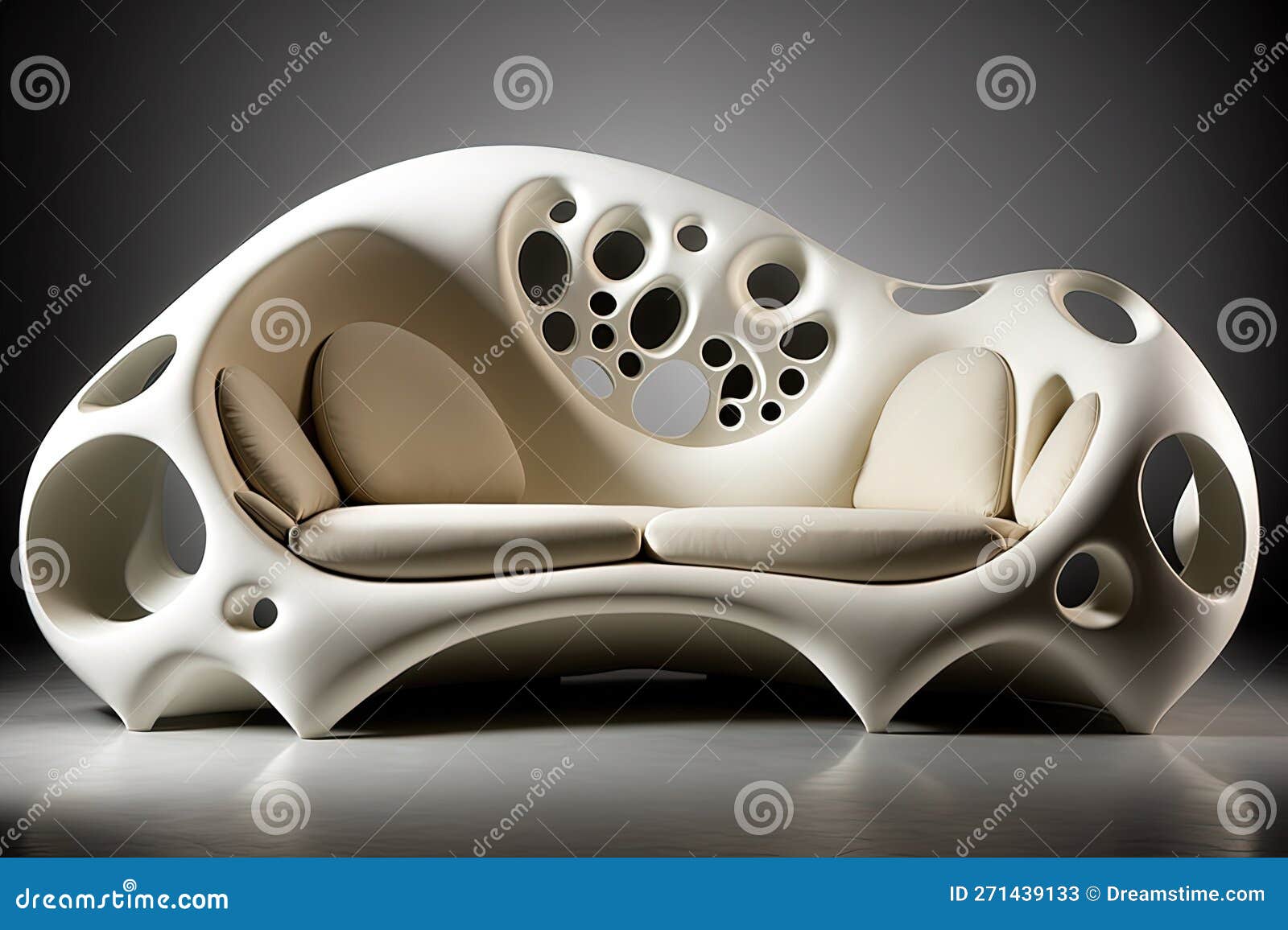 Modern Futuristic Couch Design, with Fluid Shapes, Generative Ai Stock ...
