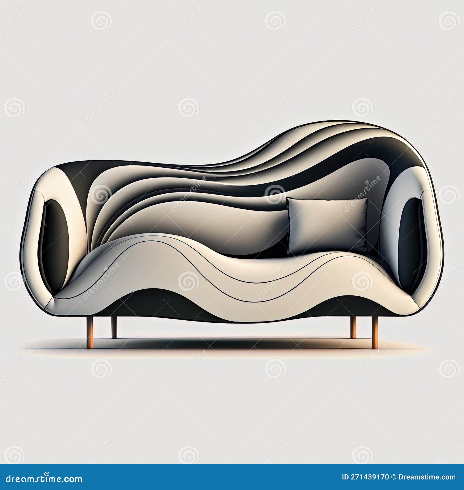 Modern Futuristic Couch Design, with Fluid Shapes, Generative Ai Stock ...