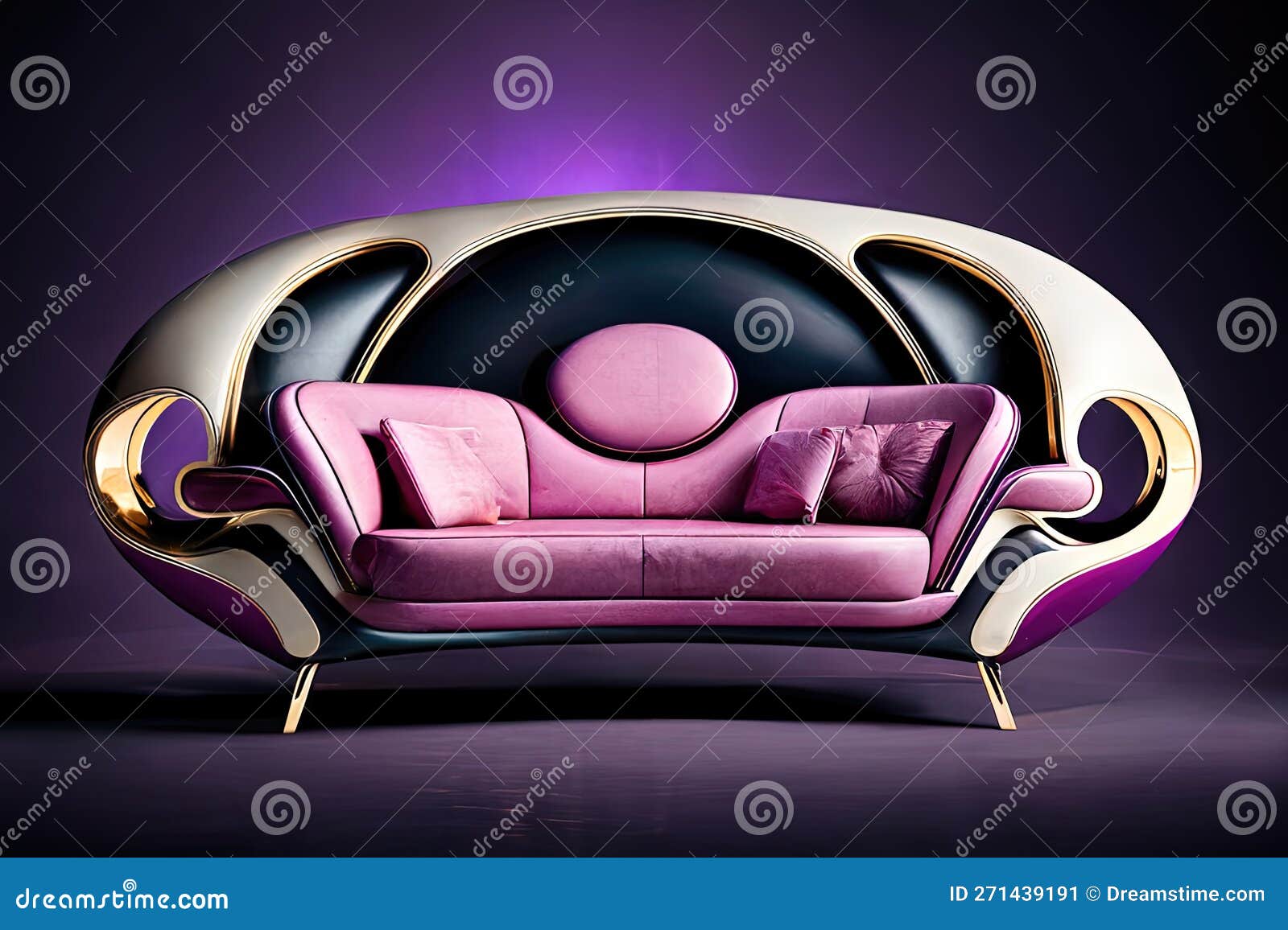 Modern Futuristic Couch Design, with Fluid Shapes, Generative Ai Stock ...