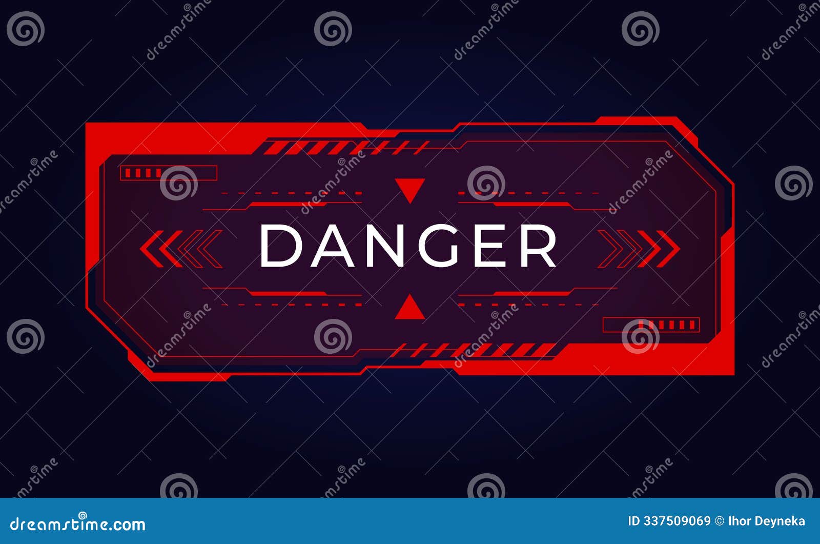 Modern Futuristic Danger Message. Red Frame Template. Pop-ups with a ...