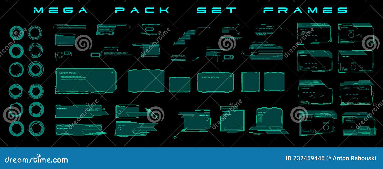 Big Set Frames, Dialog Boxes, Targets, Futuristic Elements For ... Big Set Frames, Dialog Boxes, Targets, Futuristic Elements For ...