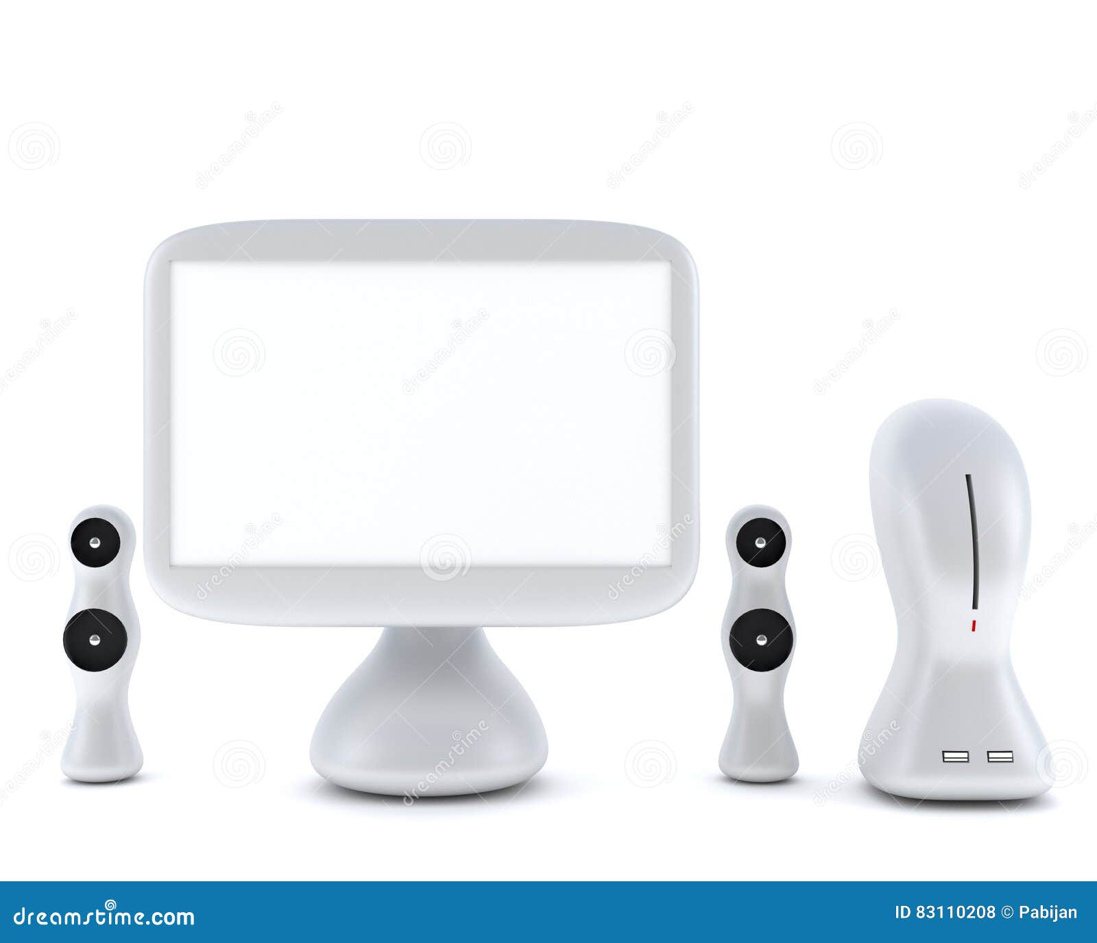 Modern, Futuristic LCD Computer Monitor Stock Illustration ...