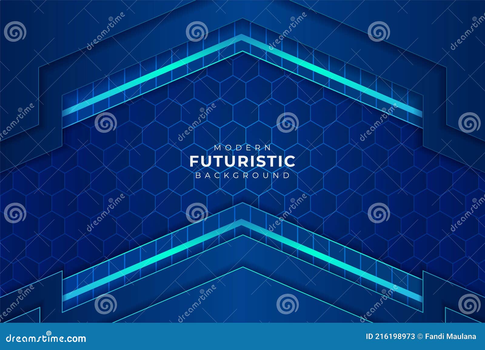 Modern Futuristic Light Blue Background with Glow Hexagon Pattern Stock ...