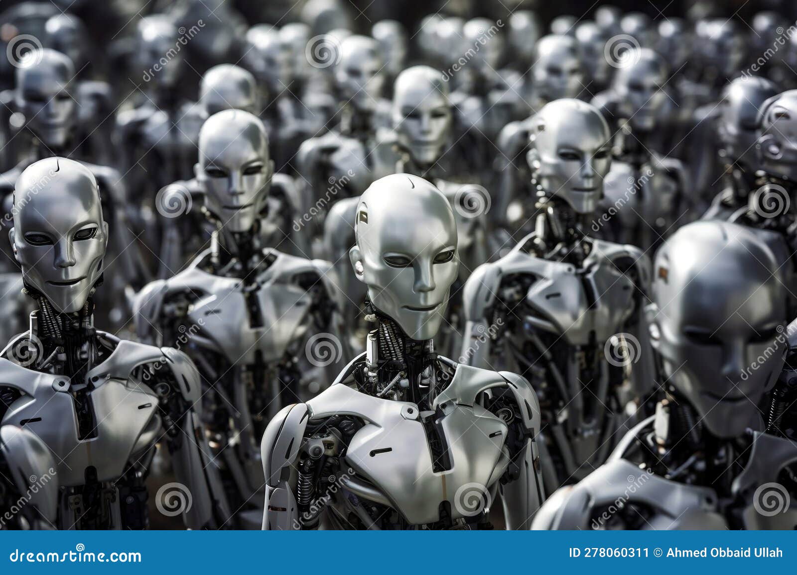 Modern Futuristic Male Humanoid Robots. Generative AI Stock ...