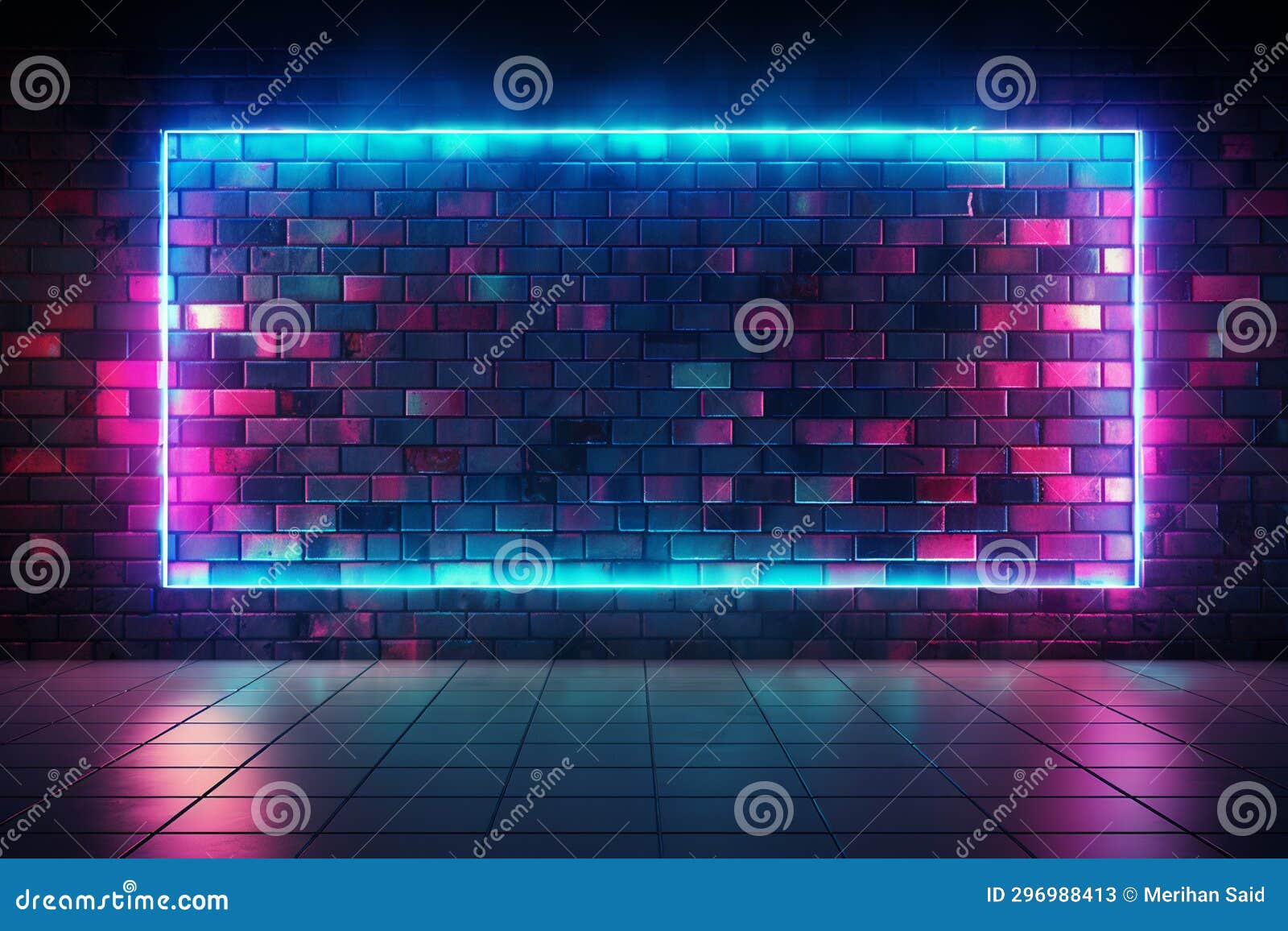 Modern Futuristic Neon Lights on Wall, AI Generative Stock Image ...