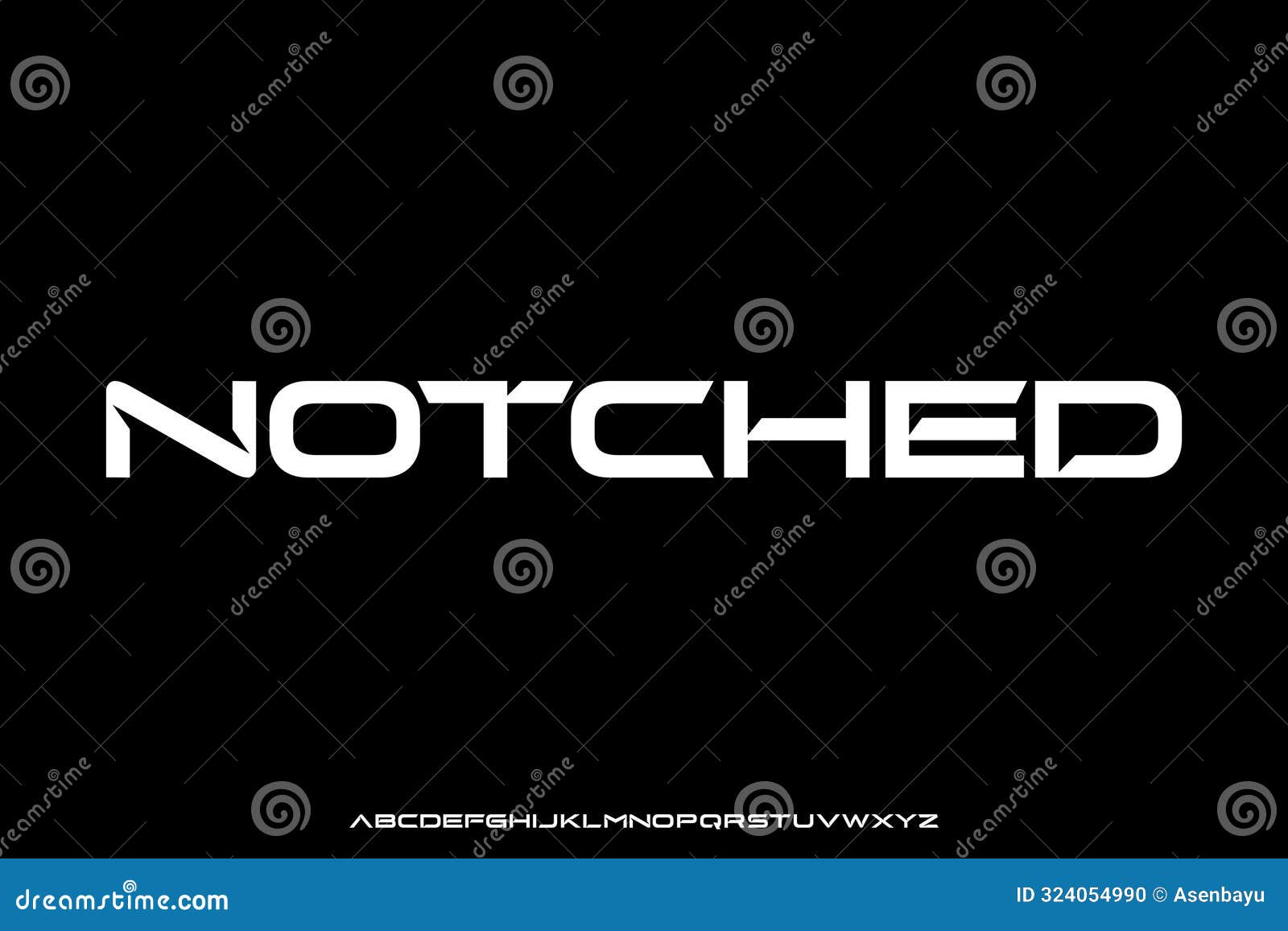 Modern Futuristic Notched Alphabet Display Font Vector. Wide Technology Typeface Stock Vector ...