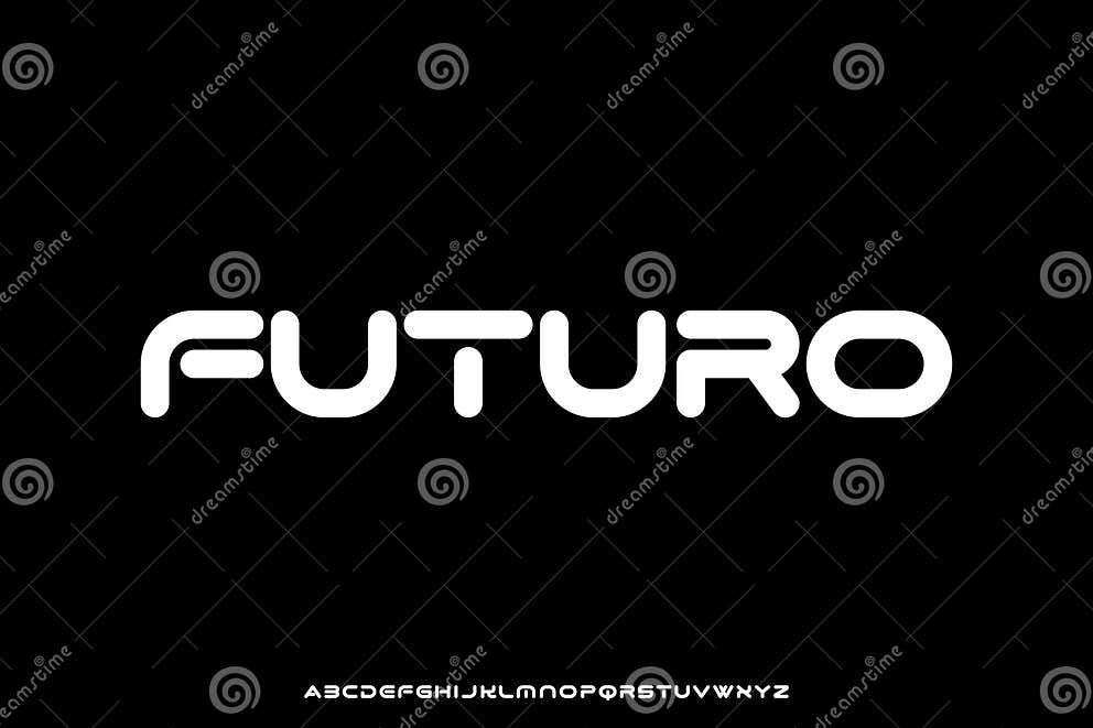 Modern Futuristic Rounded Sans Serif Alphabet Display Font Vector Stock ... Modern Futuristic Rounded Sans Serif Alphabet Display Font Vector Stock ...