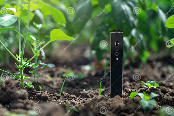 Modern Futuristic Soil Condition Sensor. AI Technologies for Soil. Use ...