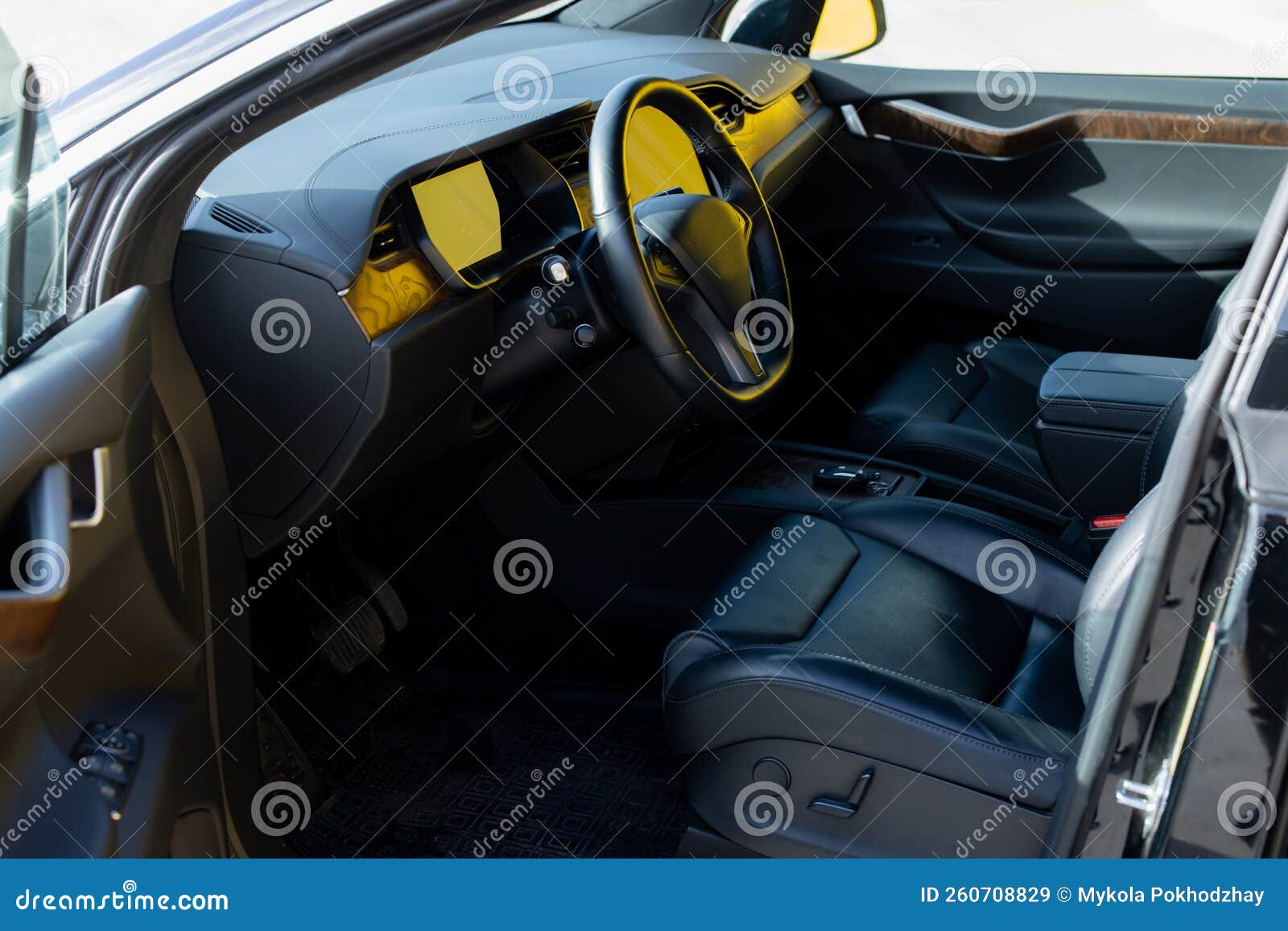 Modern and Futuristic SUV Electric Car with Large Touch Screen ...