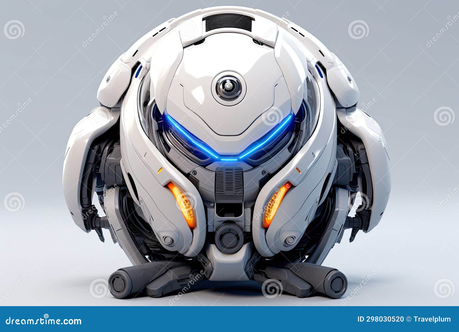 A Modern, Futuristic Transforming Robot in the Form of a Ball with a ...