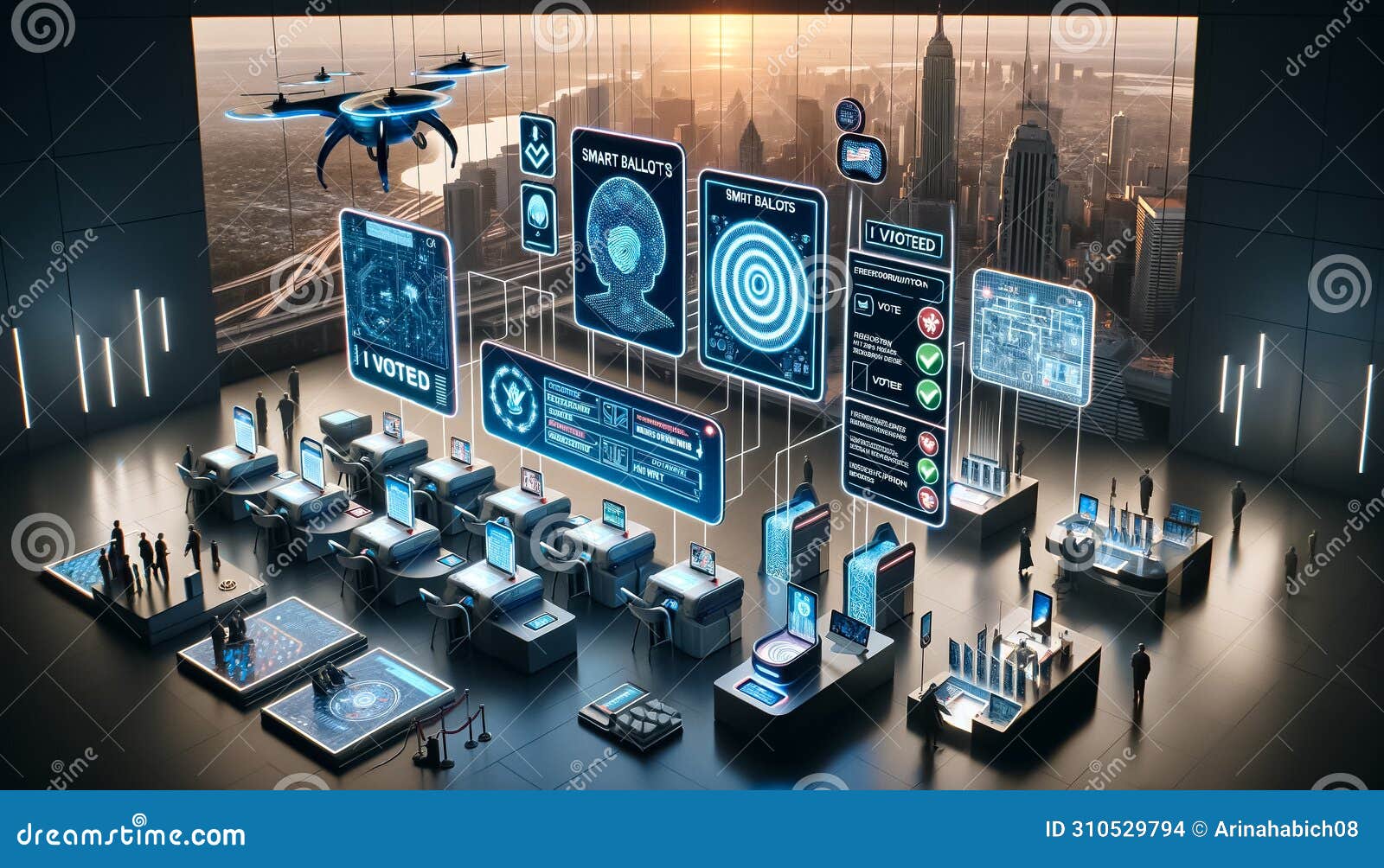 Futuristic Voting Interface Concept with Advanced Technology Stock ...