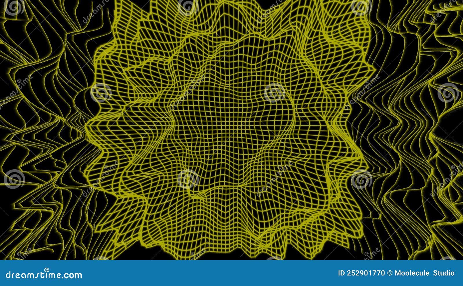 Modern and Futuristic Yellow Network Background of 3D Soundwave Visual ...