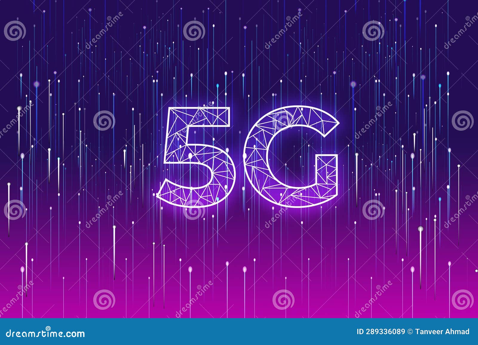 Modern 5G Network Concept Background with Communication Lines Stock ...
