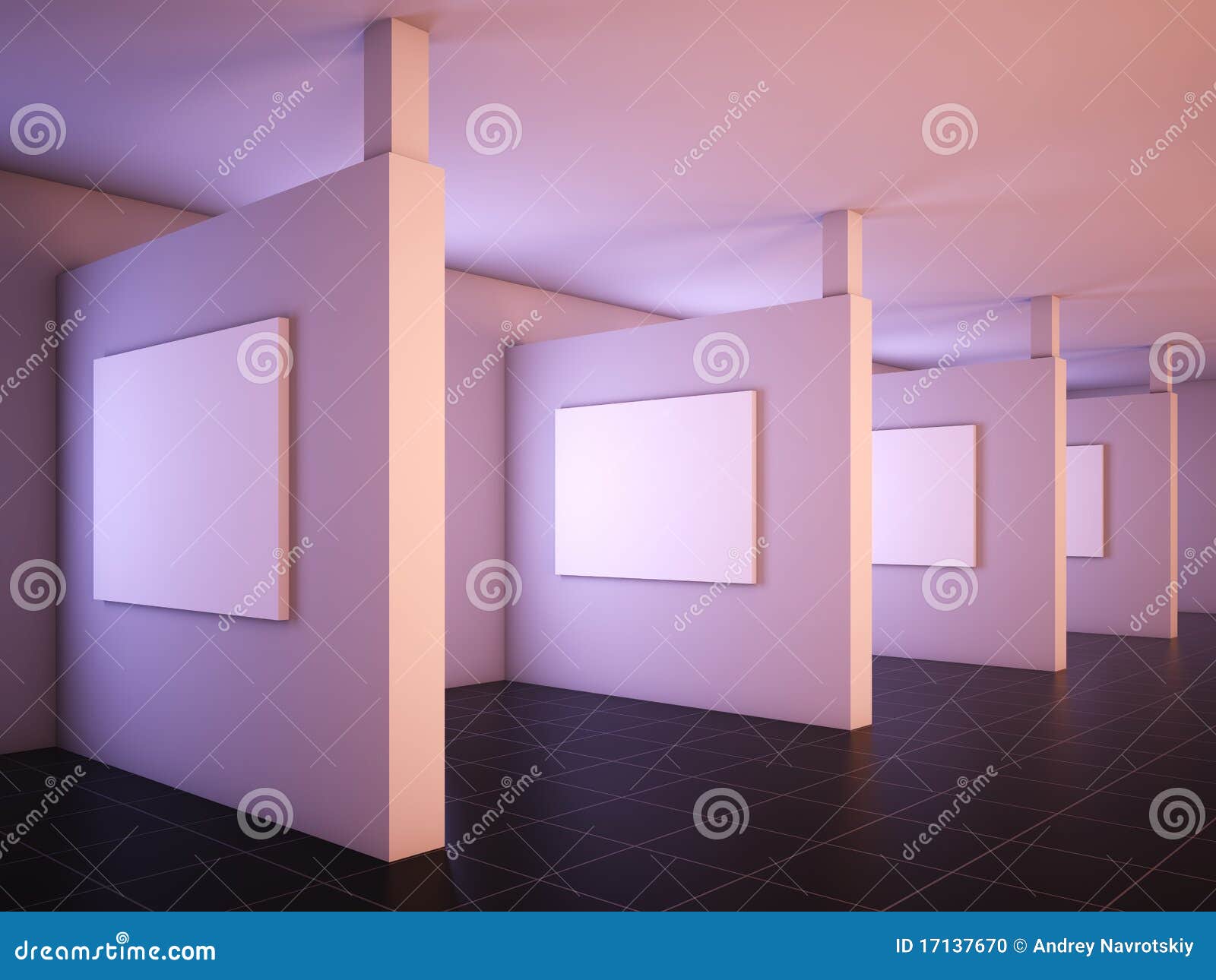 Modern gallery of art. stock illustration. Illustration of interior ...