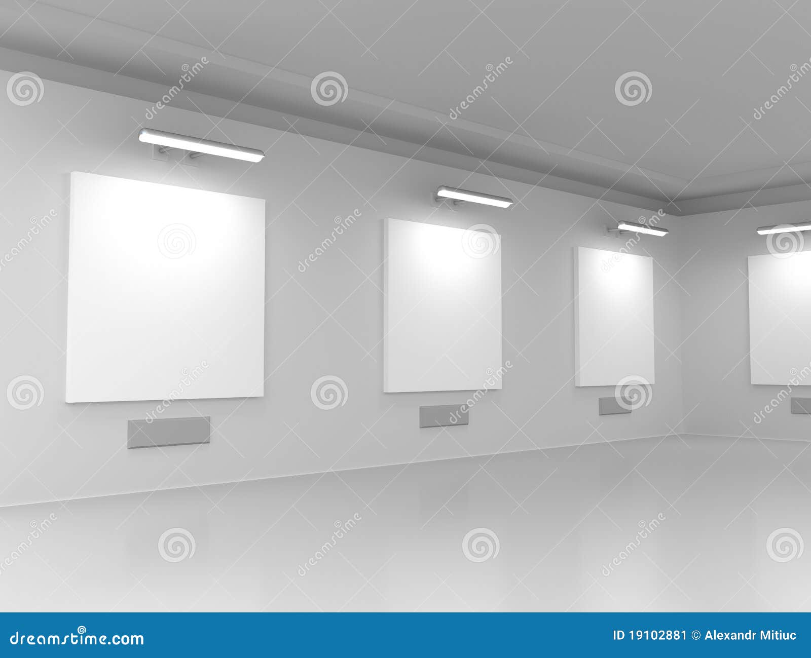 Gallery Hall With Empty Frame Stock Photography | CartoonDealer.com ...