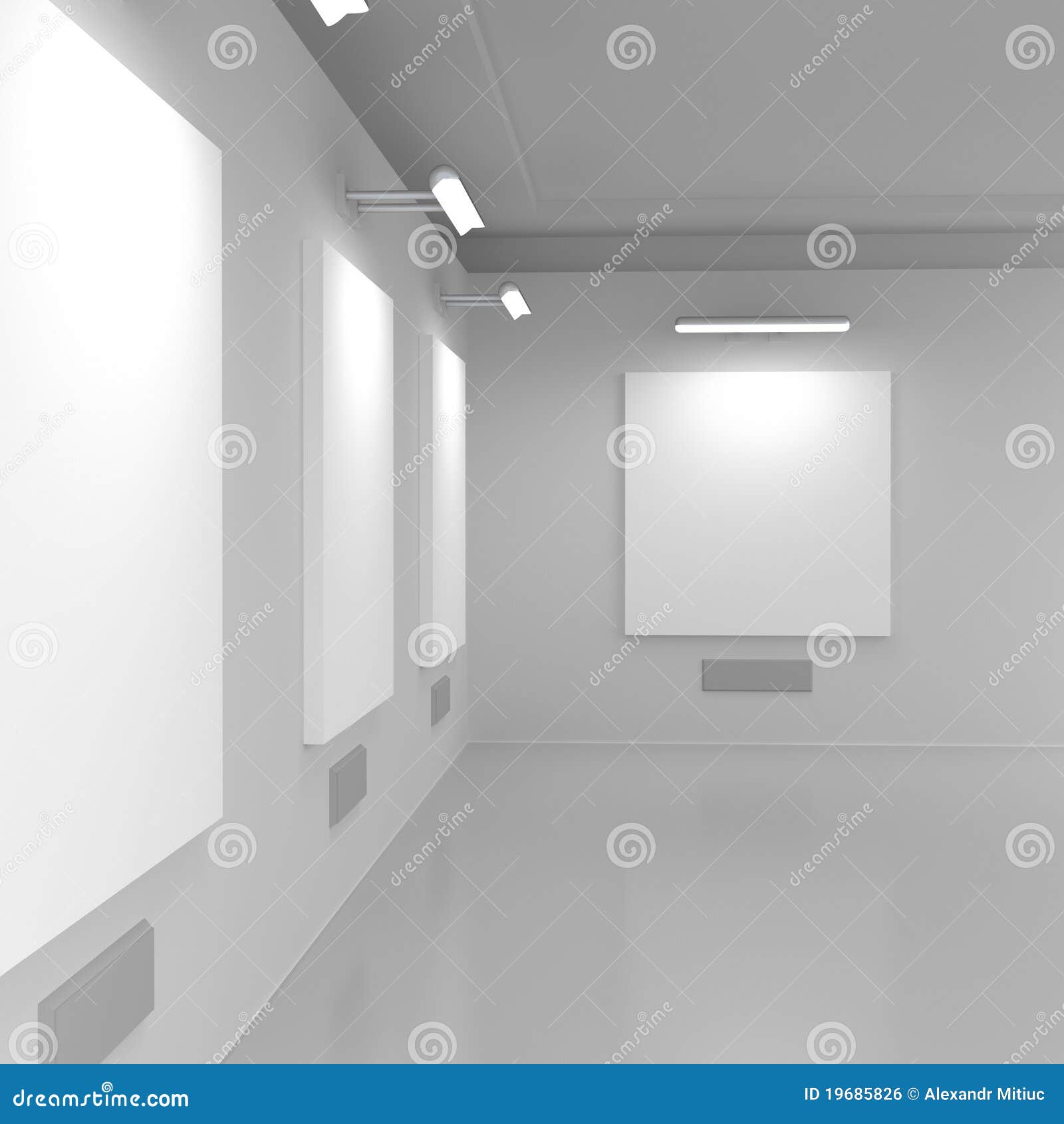 Modern Gallery Hall. Presentation Stock Illustration - Illustration of ...