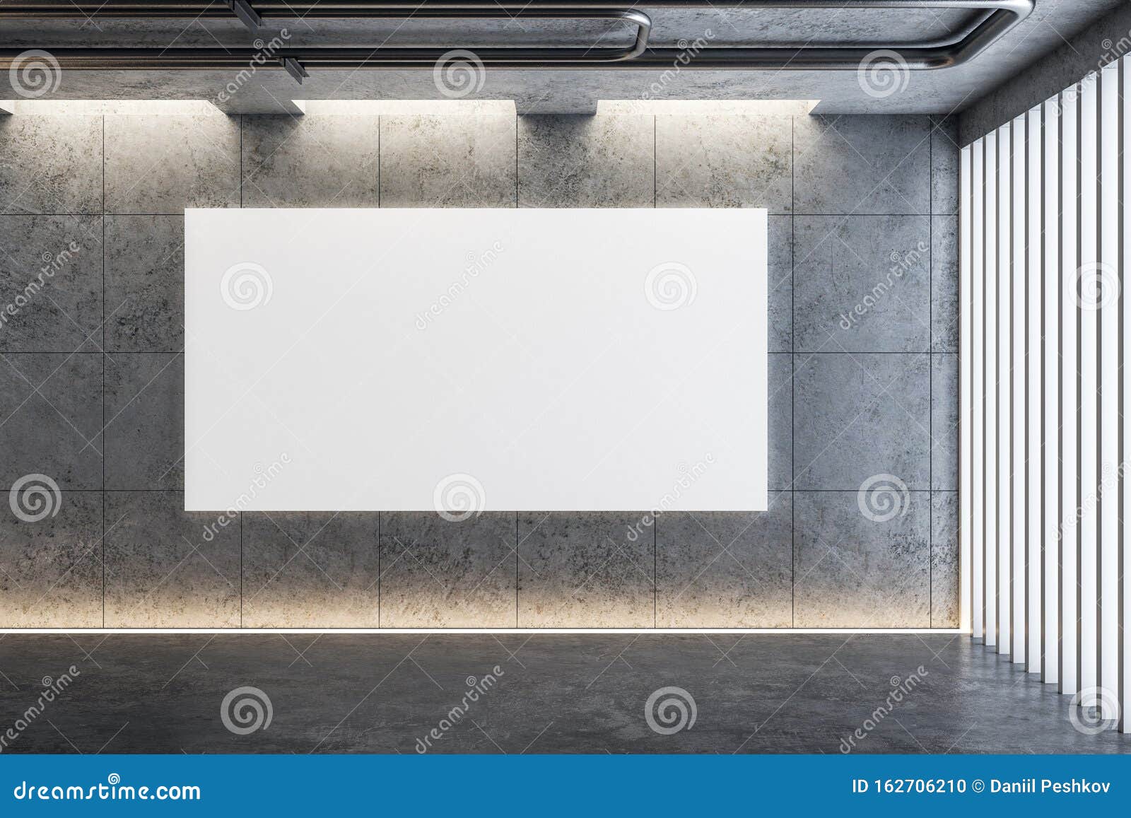 Modern Gallery Interior with Billboard Stock Illustration ...